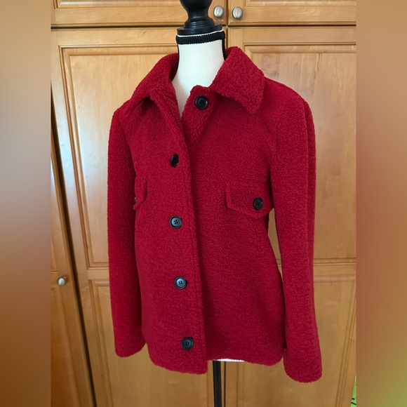 Milly | Jackets & Coats | Milly Red Teddy Jacket Milly Minis Fits Women ...